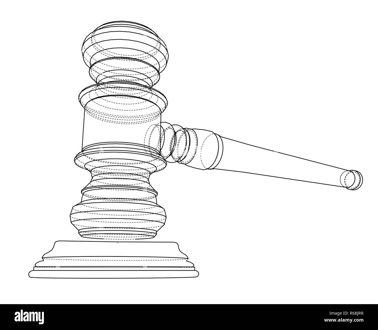 Gavel isolated vector Black and White Stock Photos & Images - Alamy