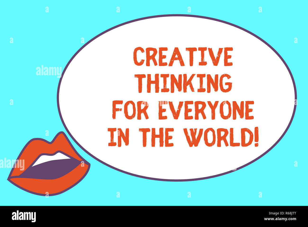 Writing note showing Creative Thinking For Everyone In The World ...