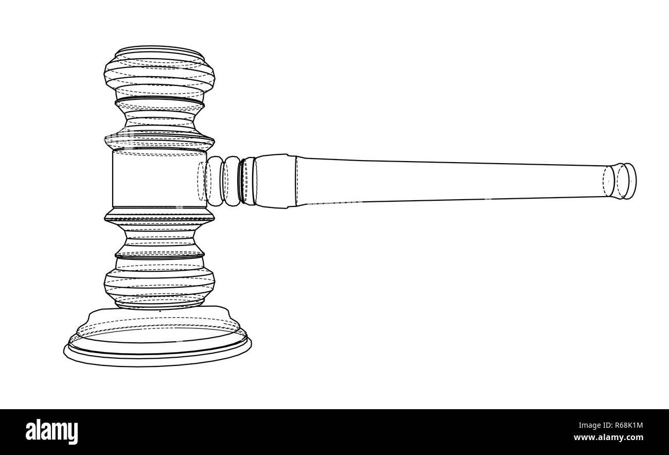 Black And White Gavel Outline