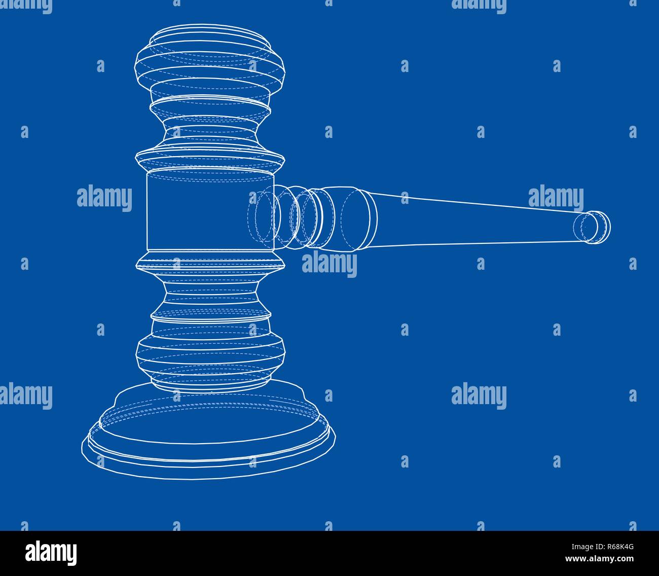3D outline gavel. Vector rendering of 3d Stock Vector Image & Art - Alamy