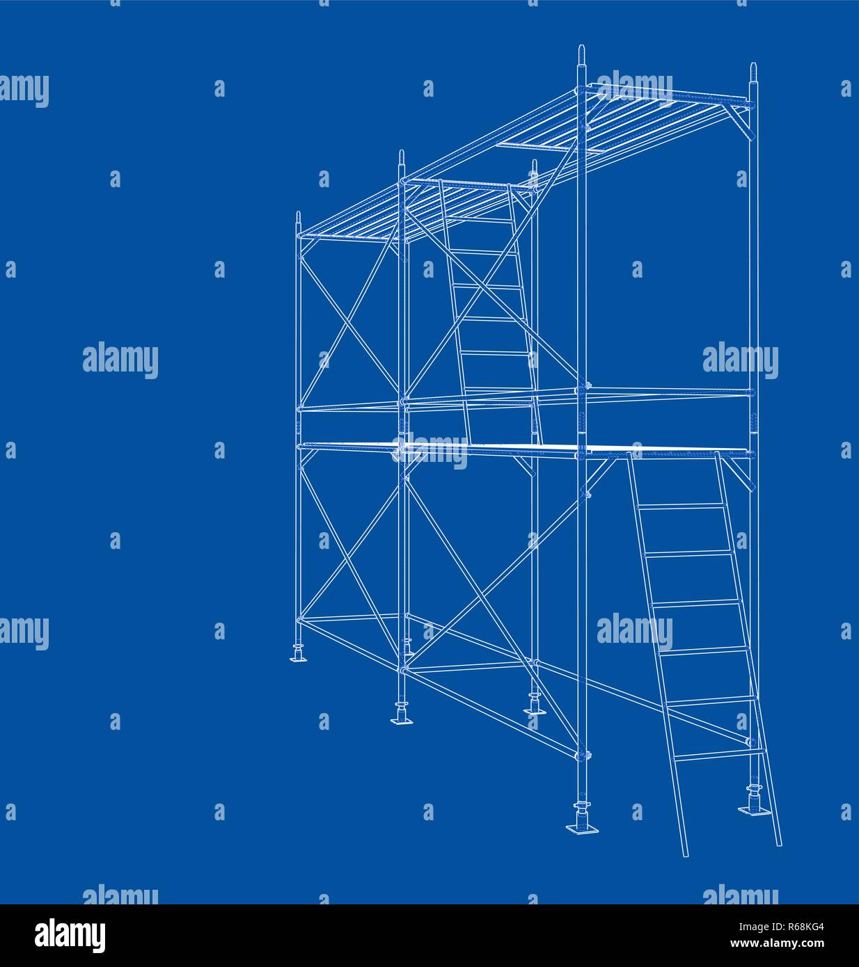 3D outline scaffold. Vector rendering of 3d Stock Vector Image & Art ...