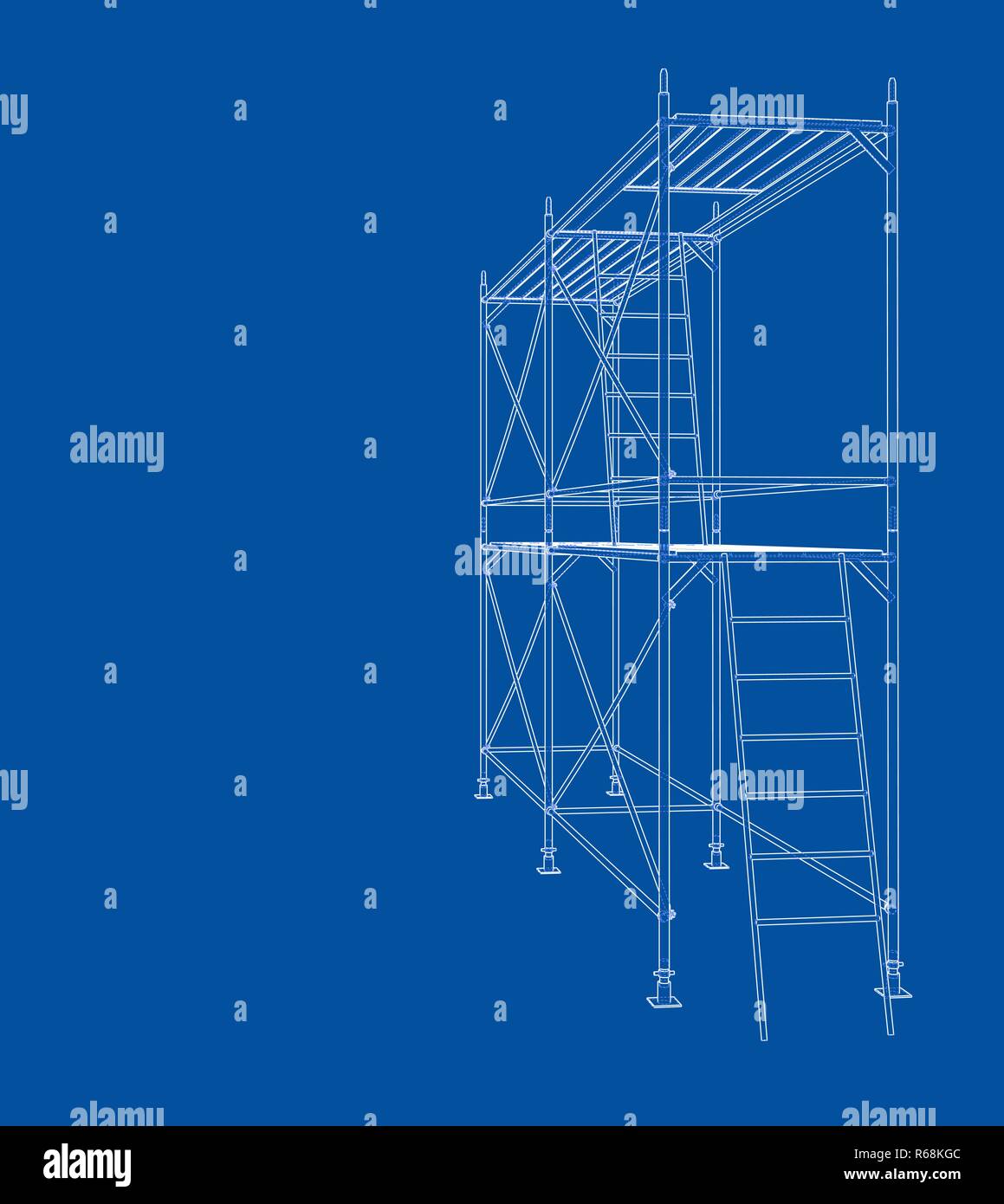 3D outline scaffold. Vector rendering of 3d Stock Vector Image & Art ...