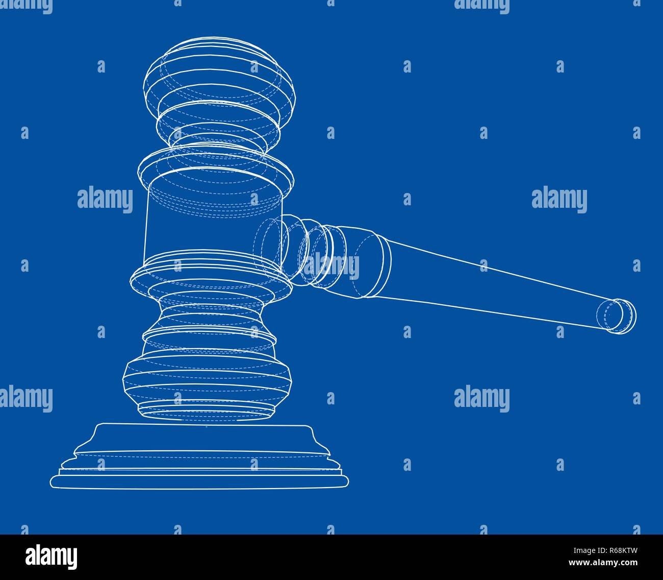 3D outline gavel. Vector rendering of 3d Stock Vector Image & Art - Alamy