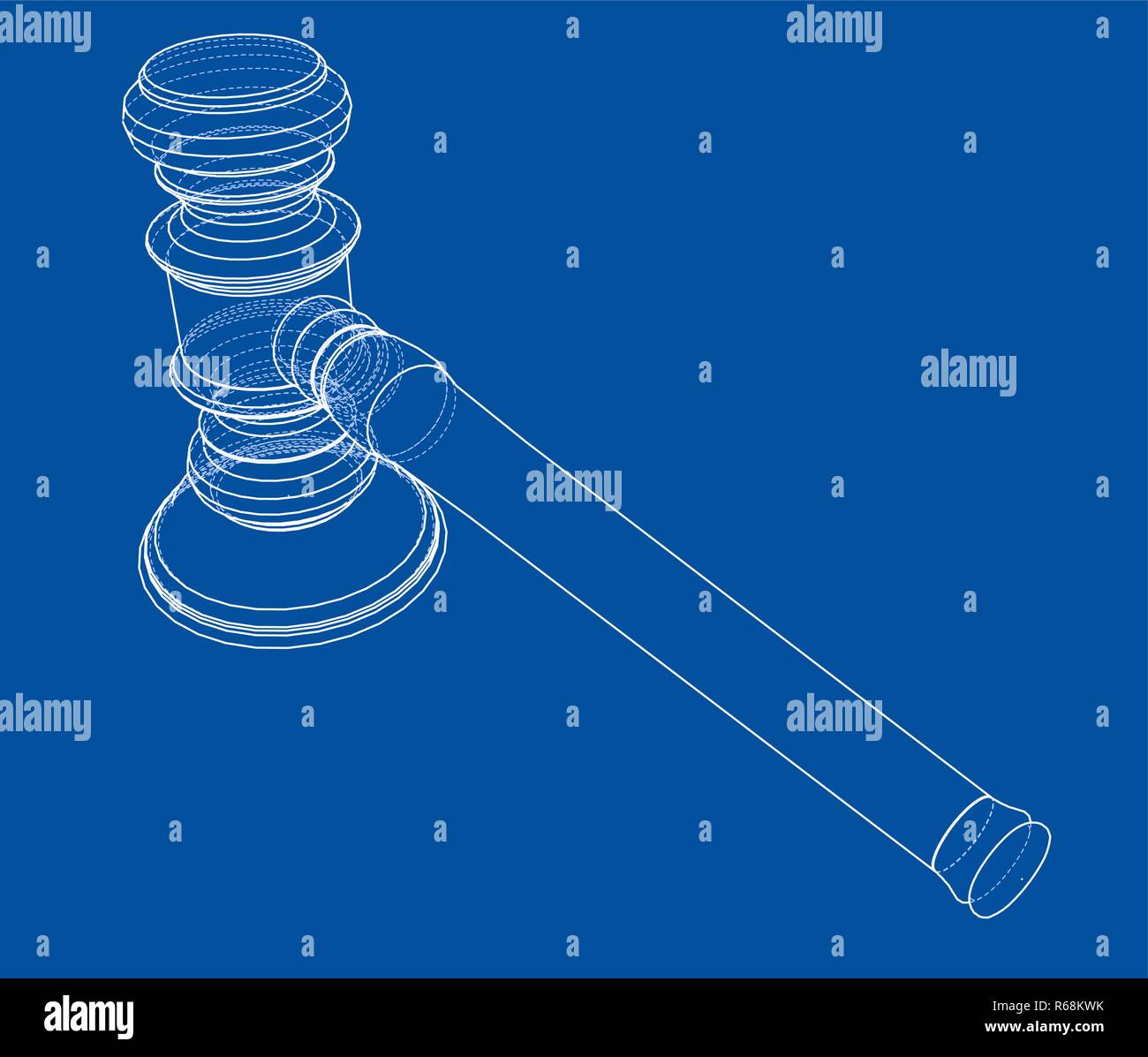 3D outline gavel. Vector rendering of 3d Stock Vector Image & Art - Alamy
