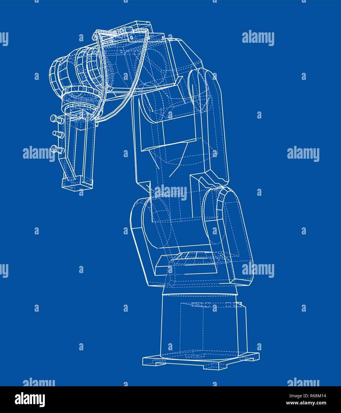 3D outline Robotic arm. Vector rendering of 3d Stock Vector Image & Art ...