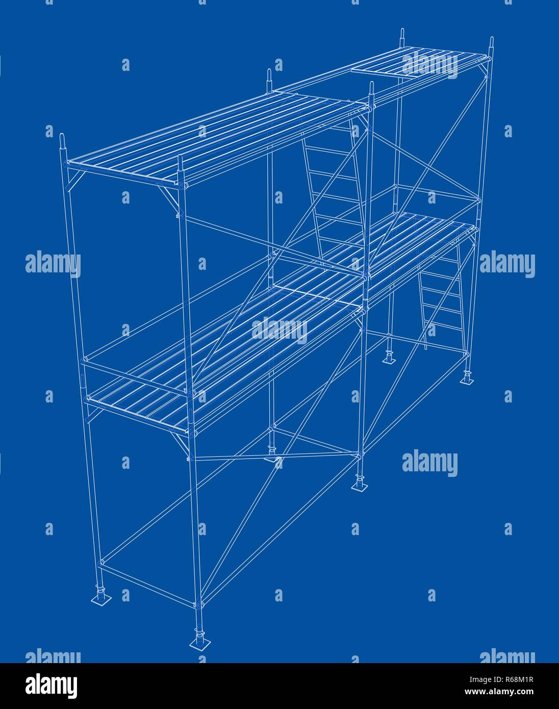 3D outline scaffold. Vector rendering of 3d Stock Vector Image & Art ...