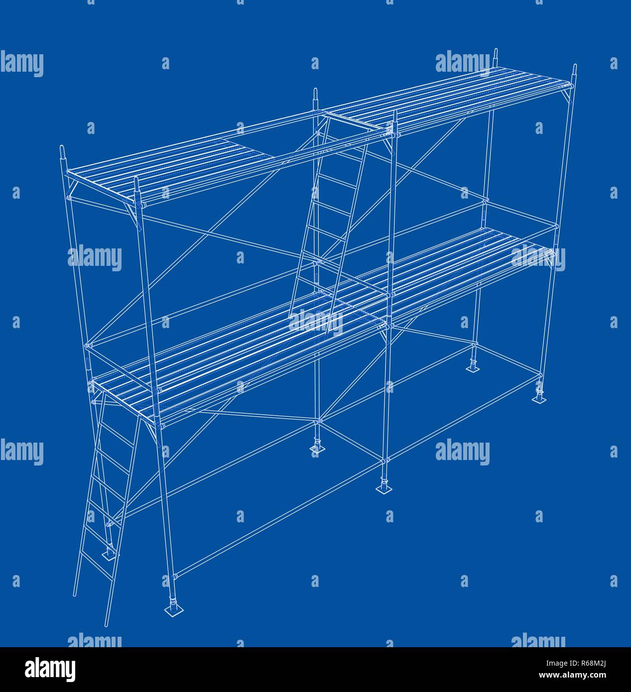 3D outline scaffold. Vector rendering of 3d Stock Vector Image & Art ...