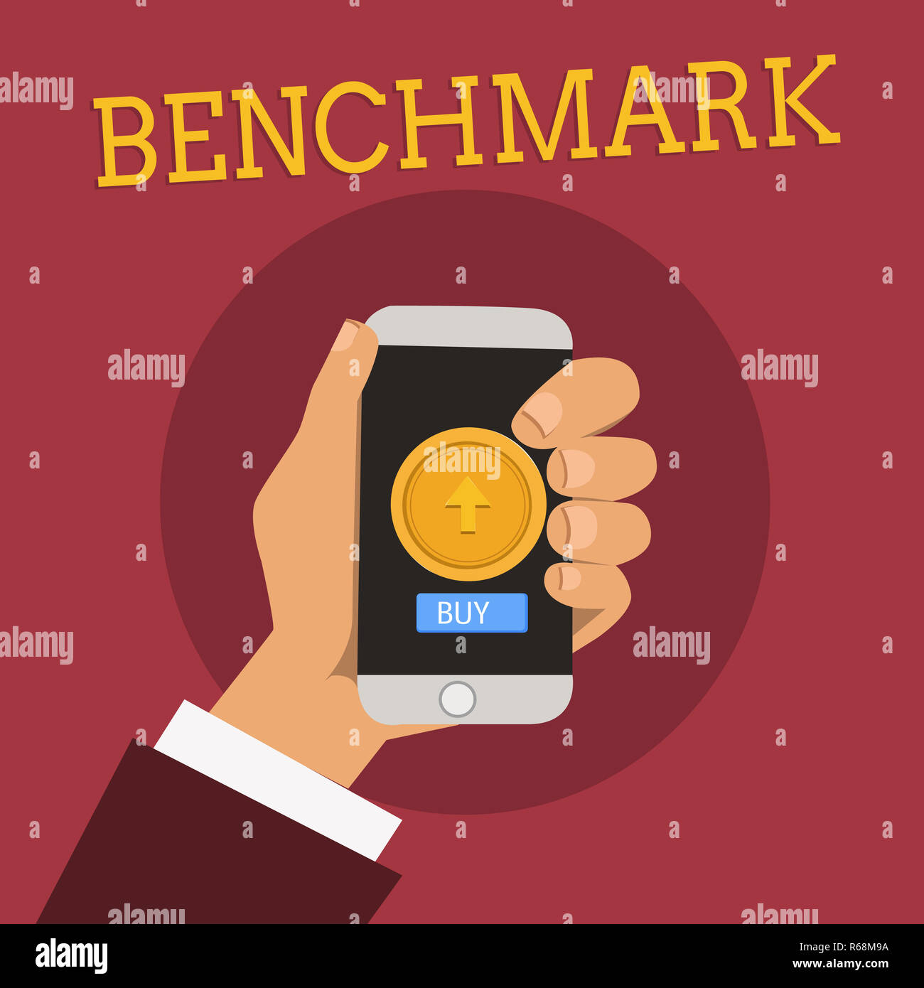 Handwriting text Benchmark. Concept meaning standard or point of ...