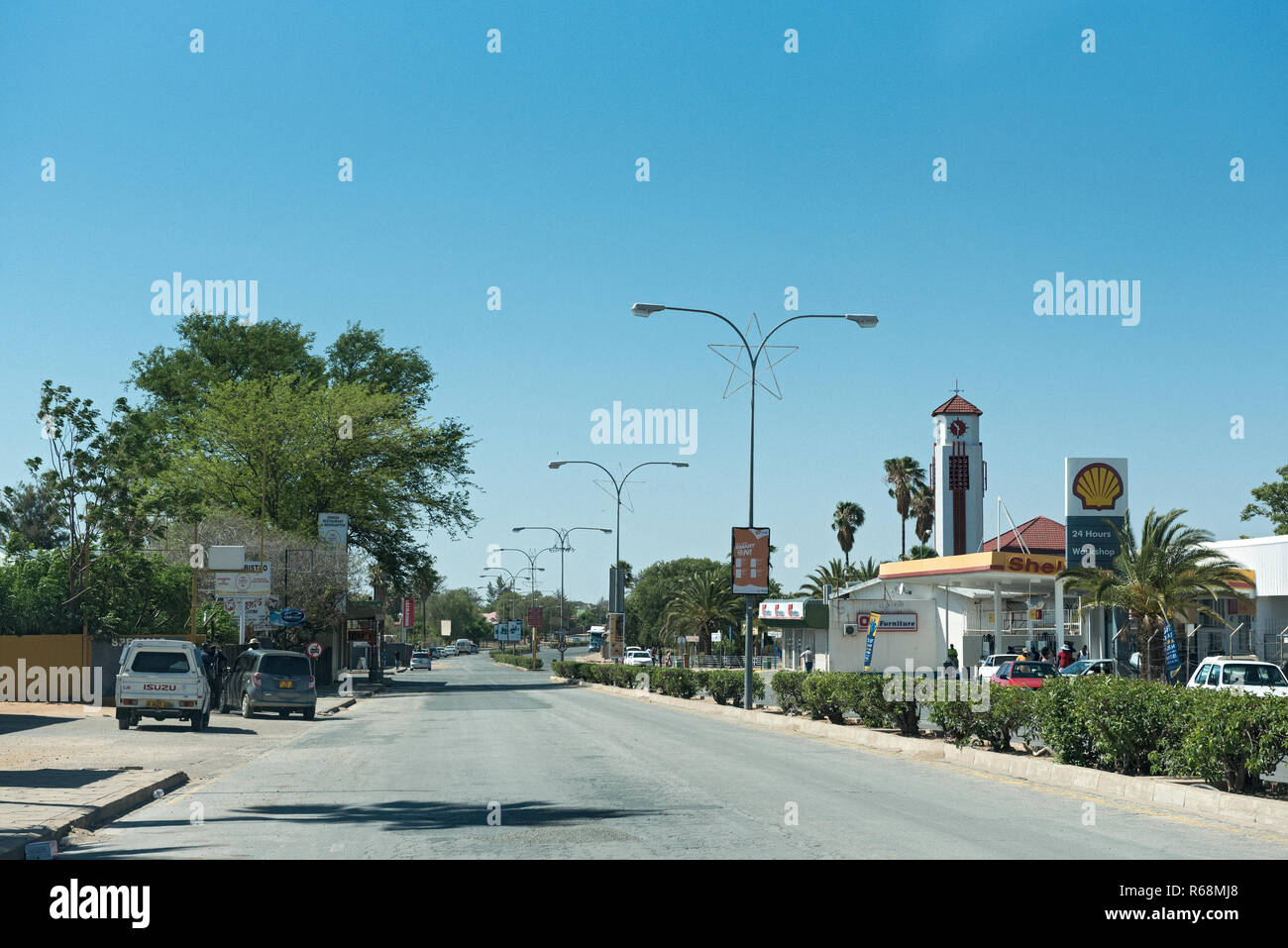 main street in the city of gobabis in the east of namibia Stock Photo ...