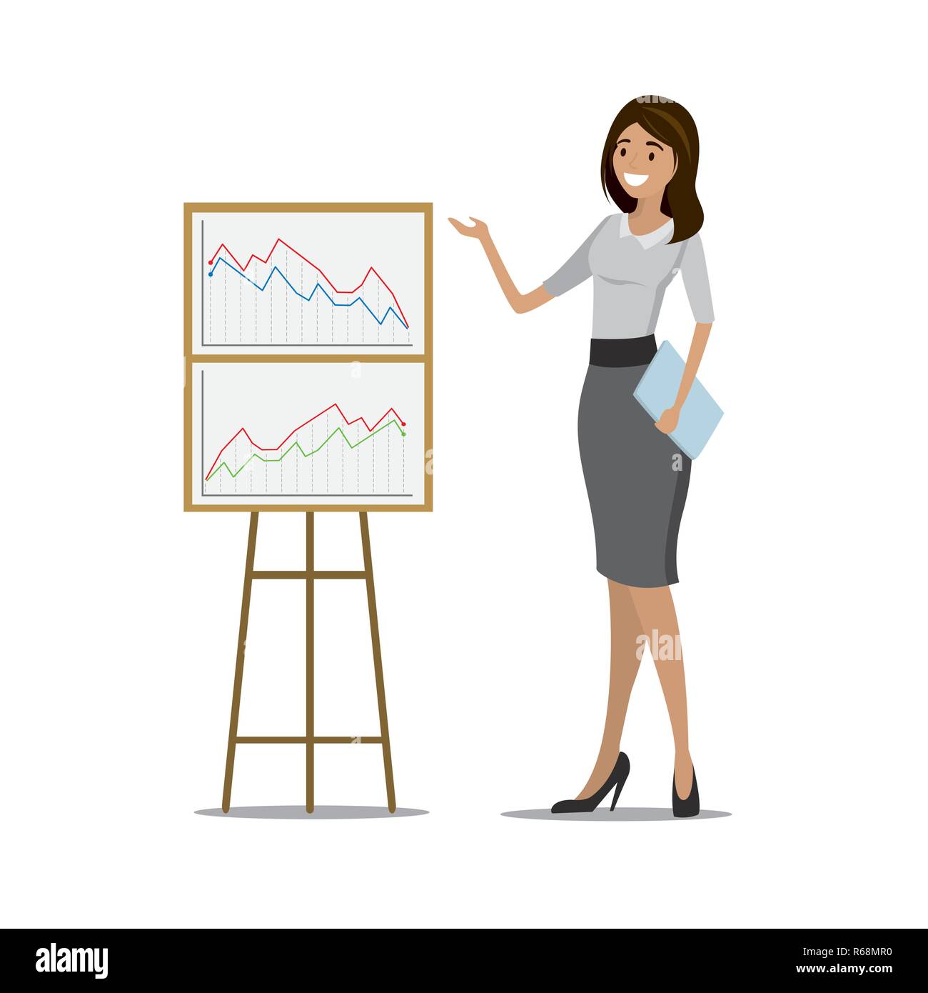 Presentation concept, seminar, training or conference isolated on white ...