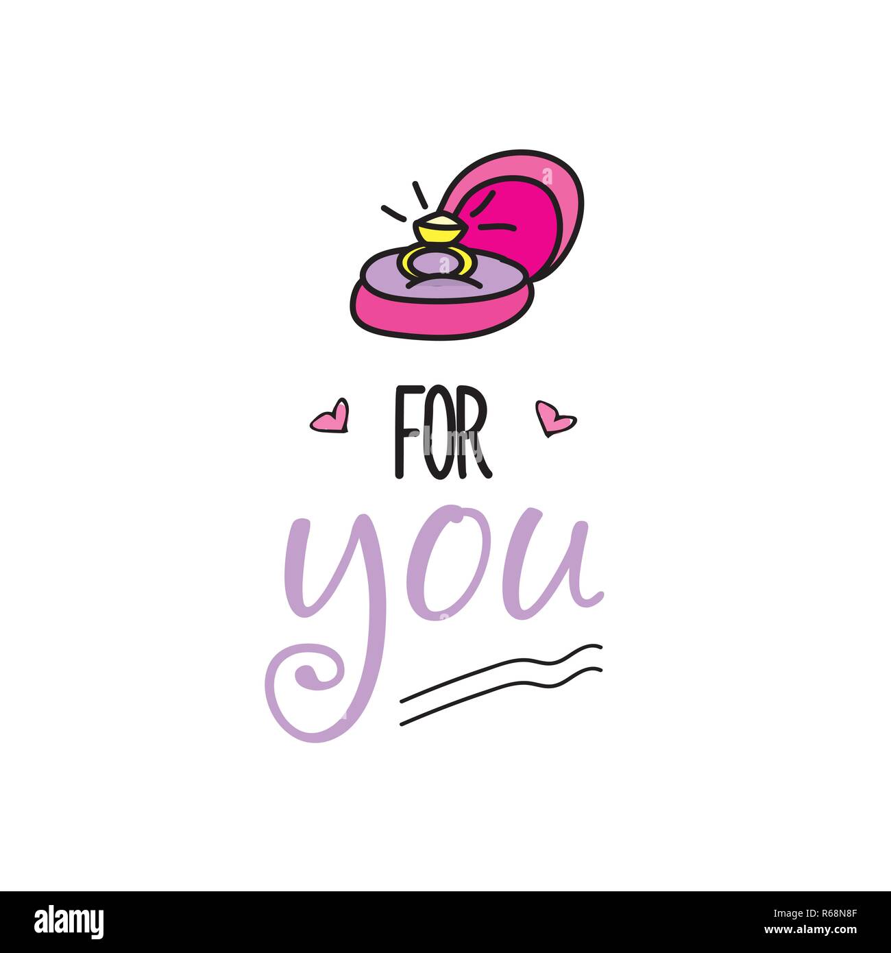 Wedding ring for you,cute doodle design isolated on white background ...