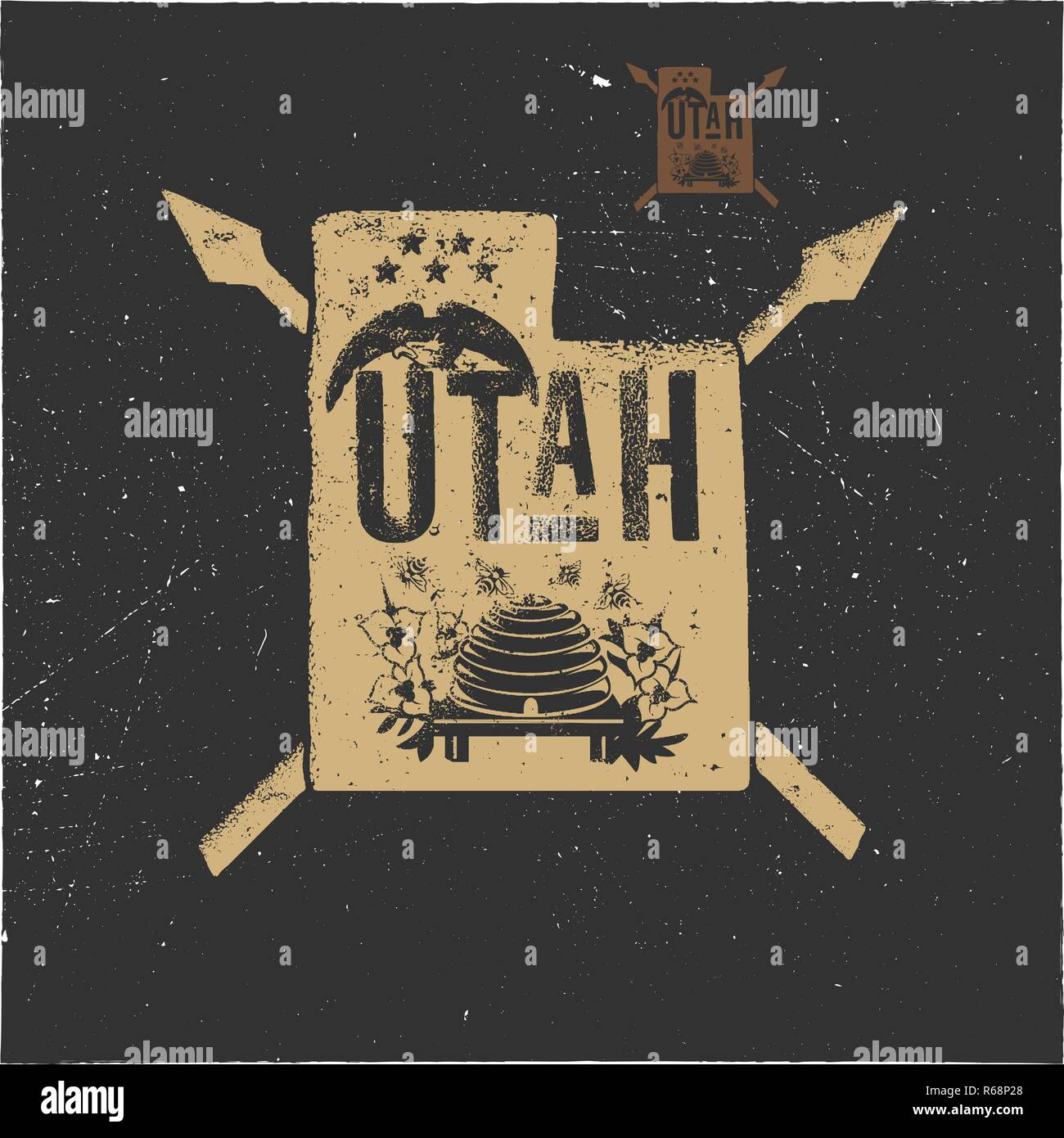 Symbols on map with label hi-res stock photography and images - Alamy