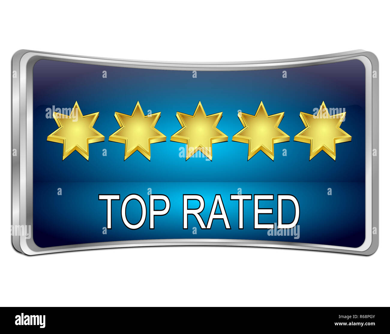blue Top Rated Button - 3D illustration Stock Photo - Alamy