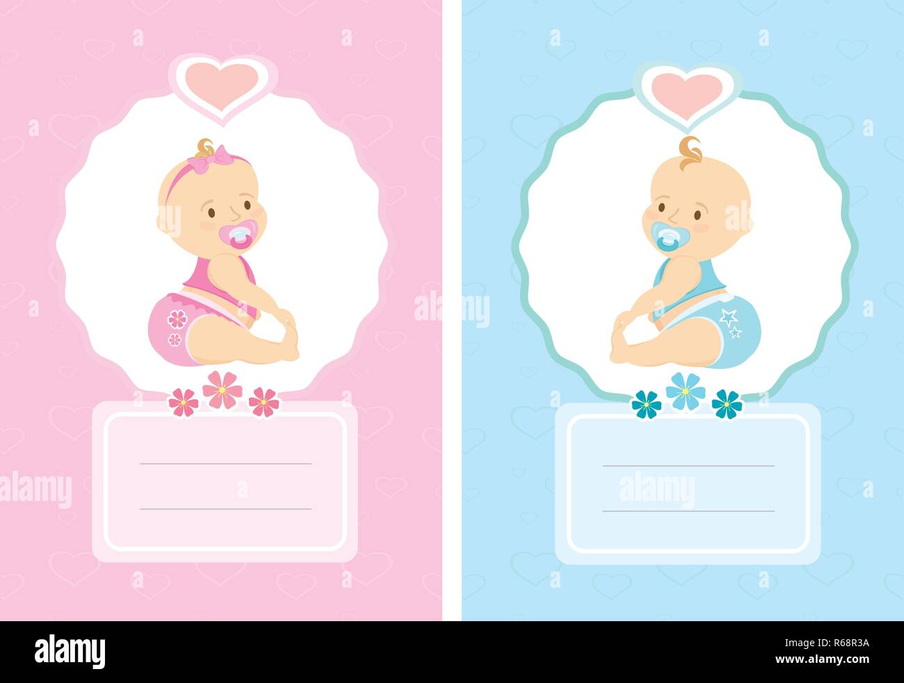 Cartoon cute baby cards, background template,vector illustration Stock ...
