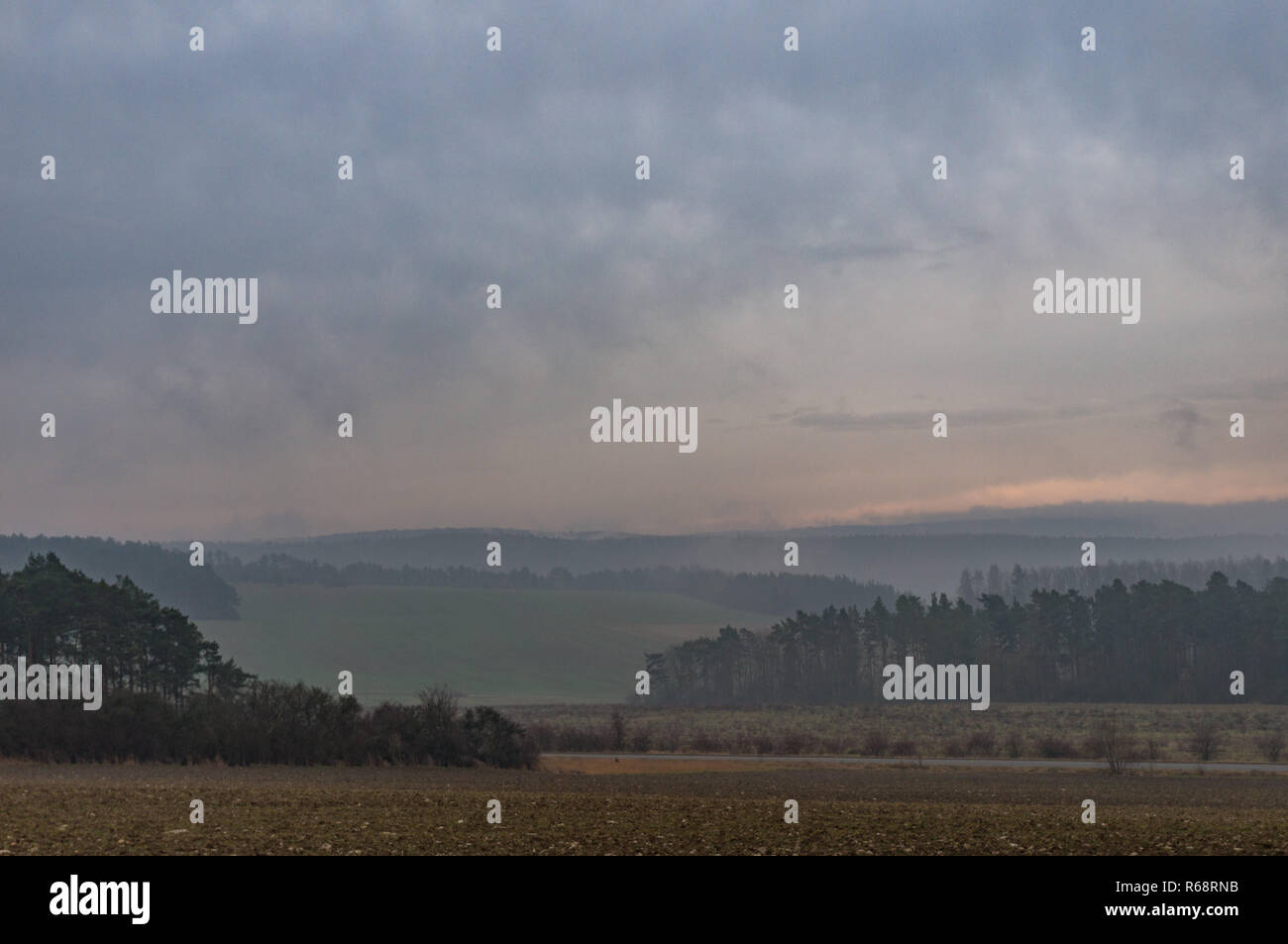 landscape in winter without snow Stock Photo - Alamy