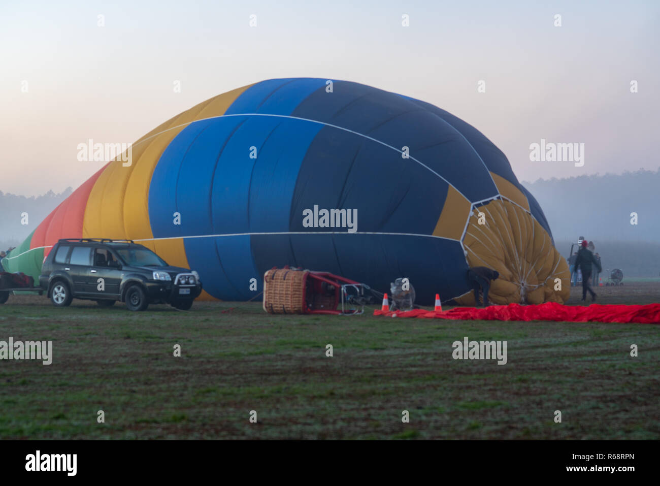 Inflated balloons at King valley hot air balloon festival in Victoria ...