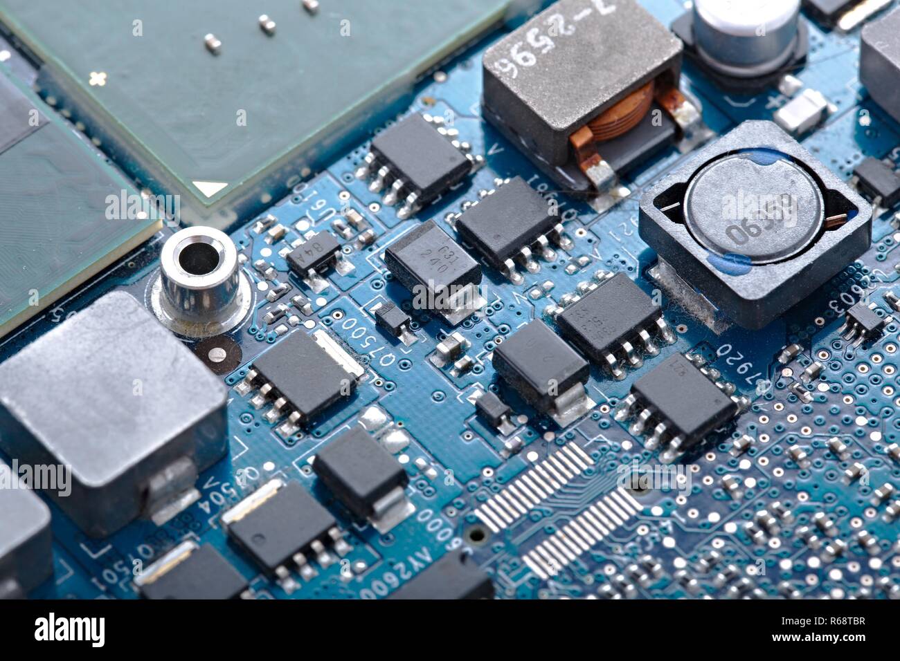 Electronic circuit board with processor and wires hi-res stock ...