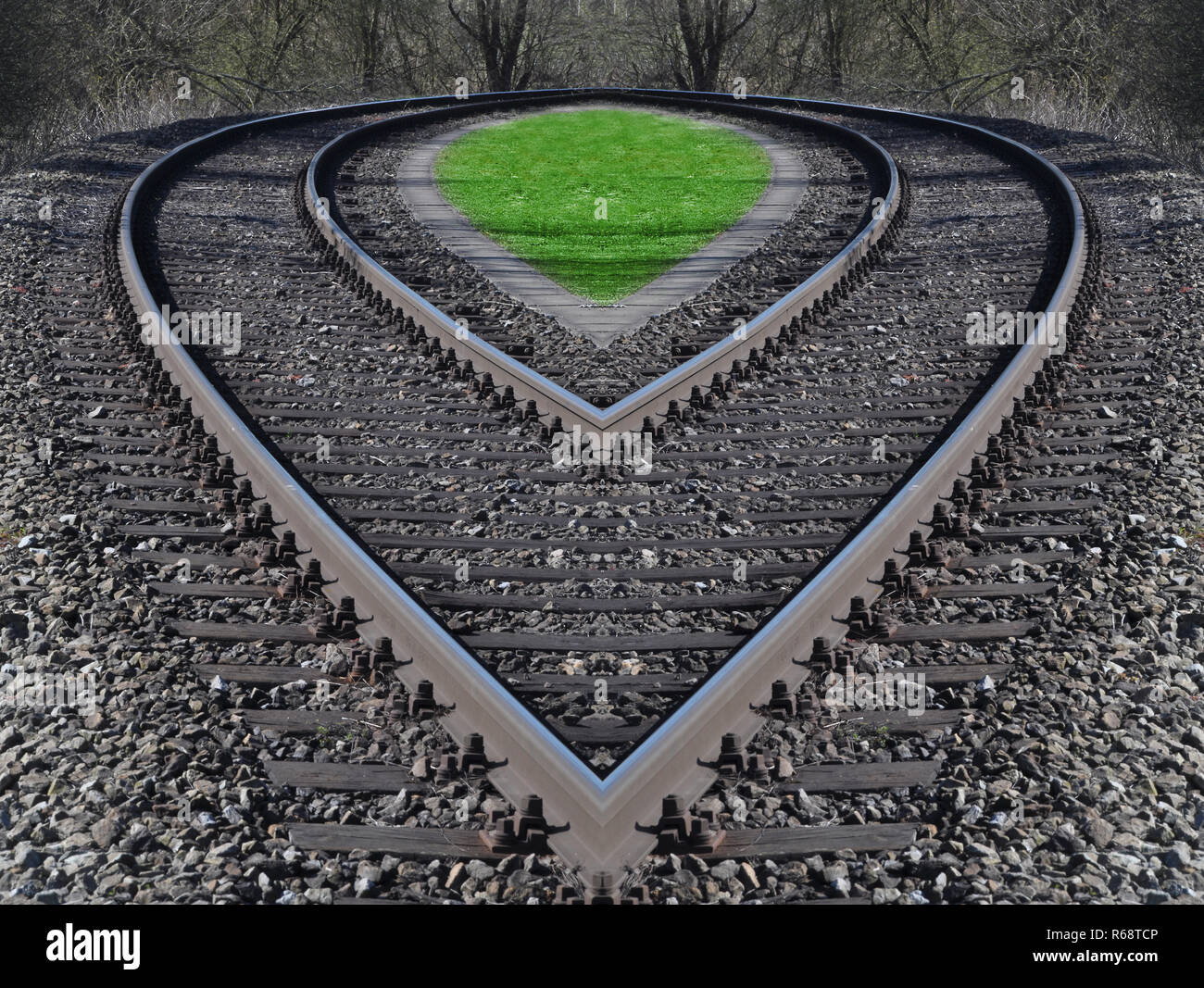 railway tracks in heart shape Stock Photo - Alamy