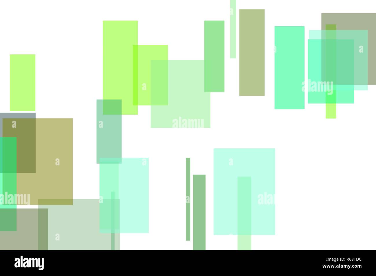 Abstract green rectangles illustration background Stock Photo - Alamy