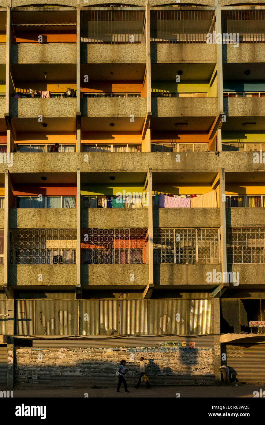 Old apartment building in the city center , Huila Province, Lubango ...