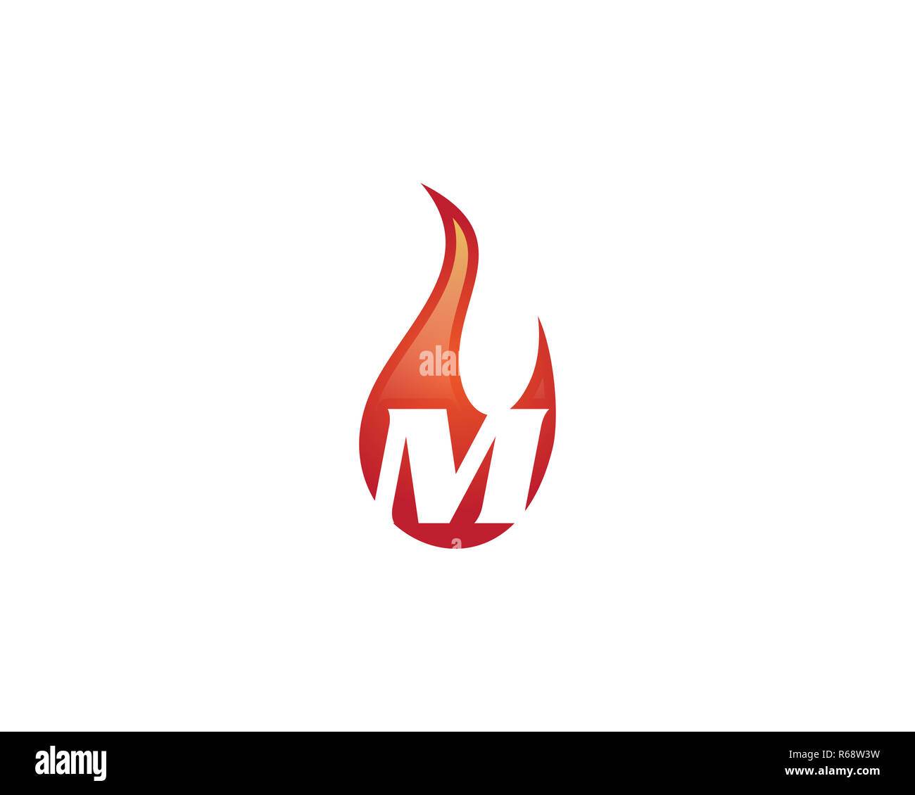 m letter flame logo Stock Photo - Alamy
