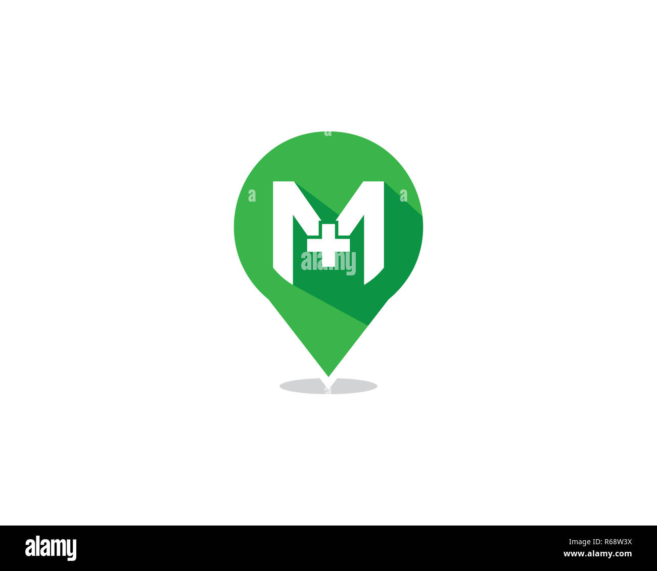 m letter hospital locator logo Stock Photo - Alamy