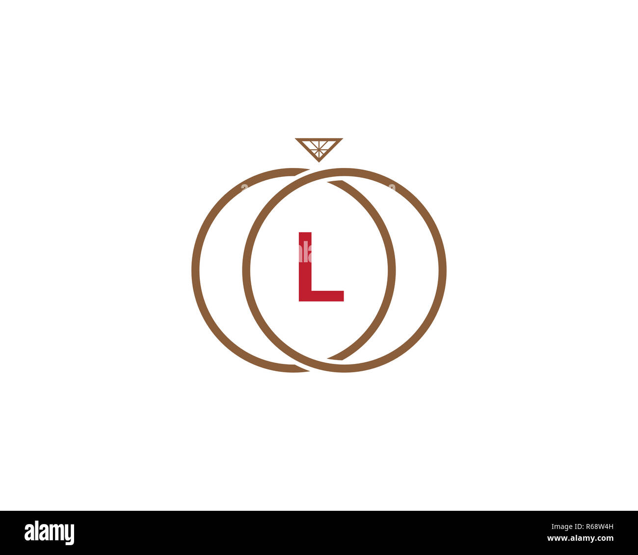 l letter ring diamond logo Stock Photo - Alamy