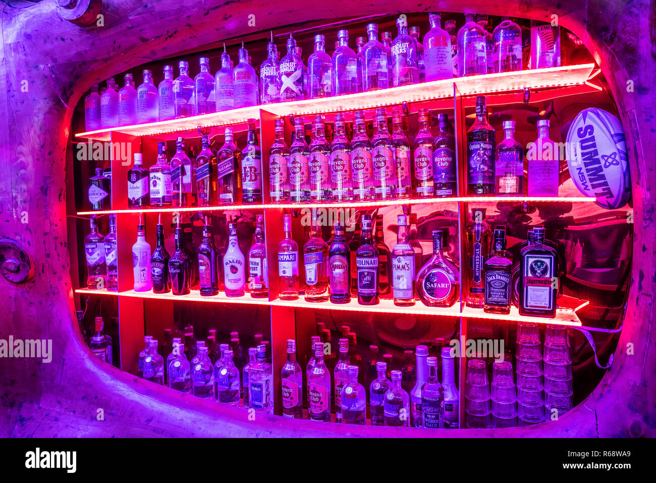 Istanbul, Turkey - October 21, 2018; a variety of bottles Scotch ...