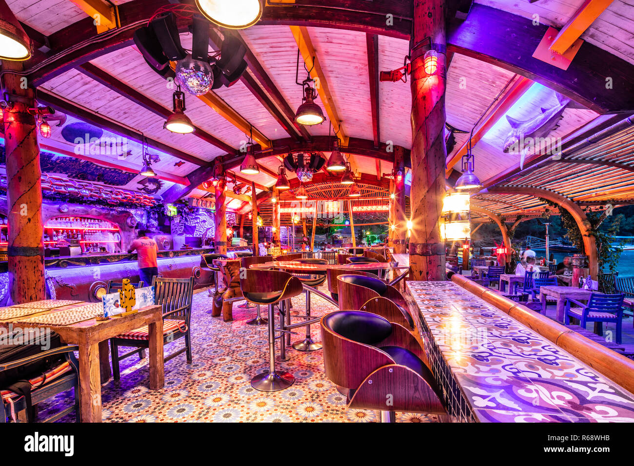 Istanbul, Turkey - October 21, 2018; a variety of bottles Scotch ...