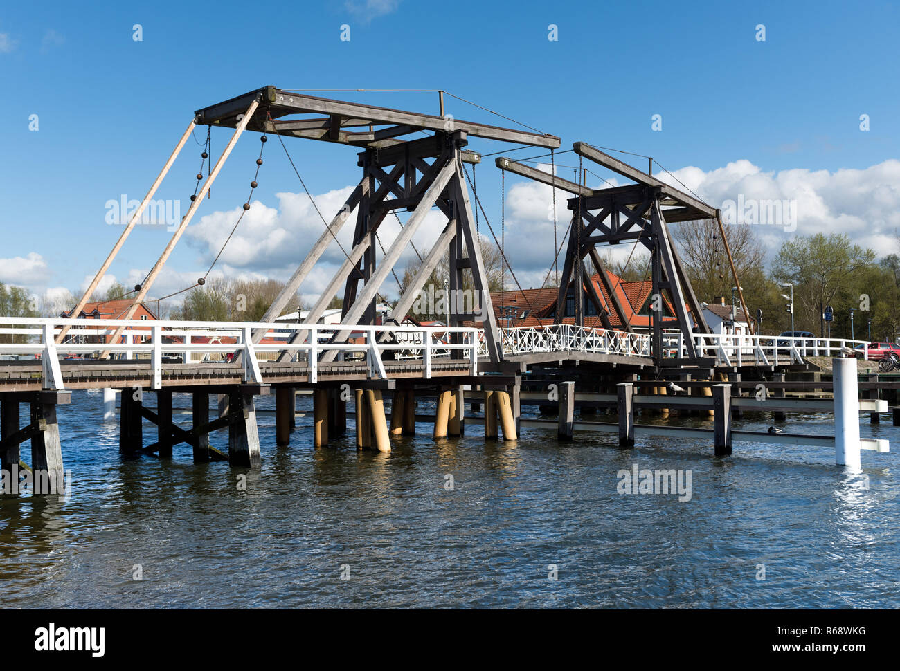 Wiecker Historical bascule bridge in sunlight, Germany Stock Photo - Alamy