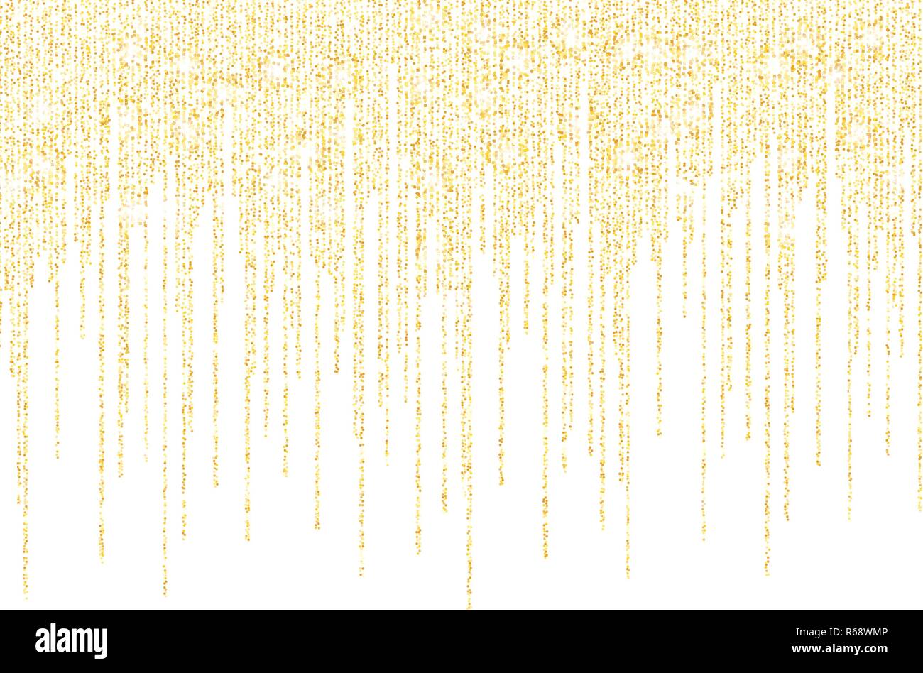 Vector falling in lines gold glitter confetti dots Stock Vector Image ...