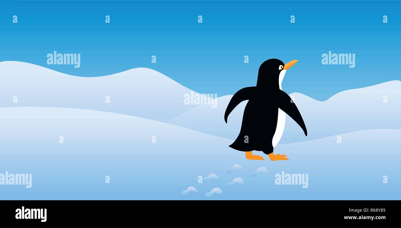 cute penguin animal icon cold winter symbol antarctic bird vector ...