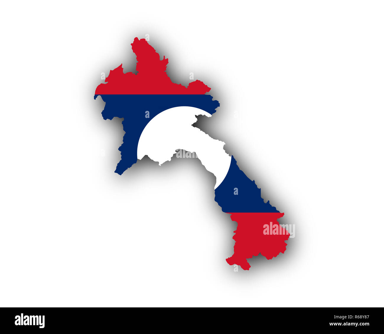 Laos flag map Cut Out Stock Images & Pictures - Alamy