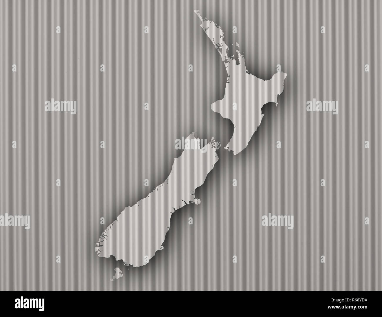 map of new zealand on corrugated ironr Stock Photo - Alamy