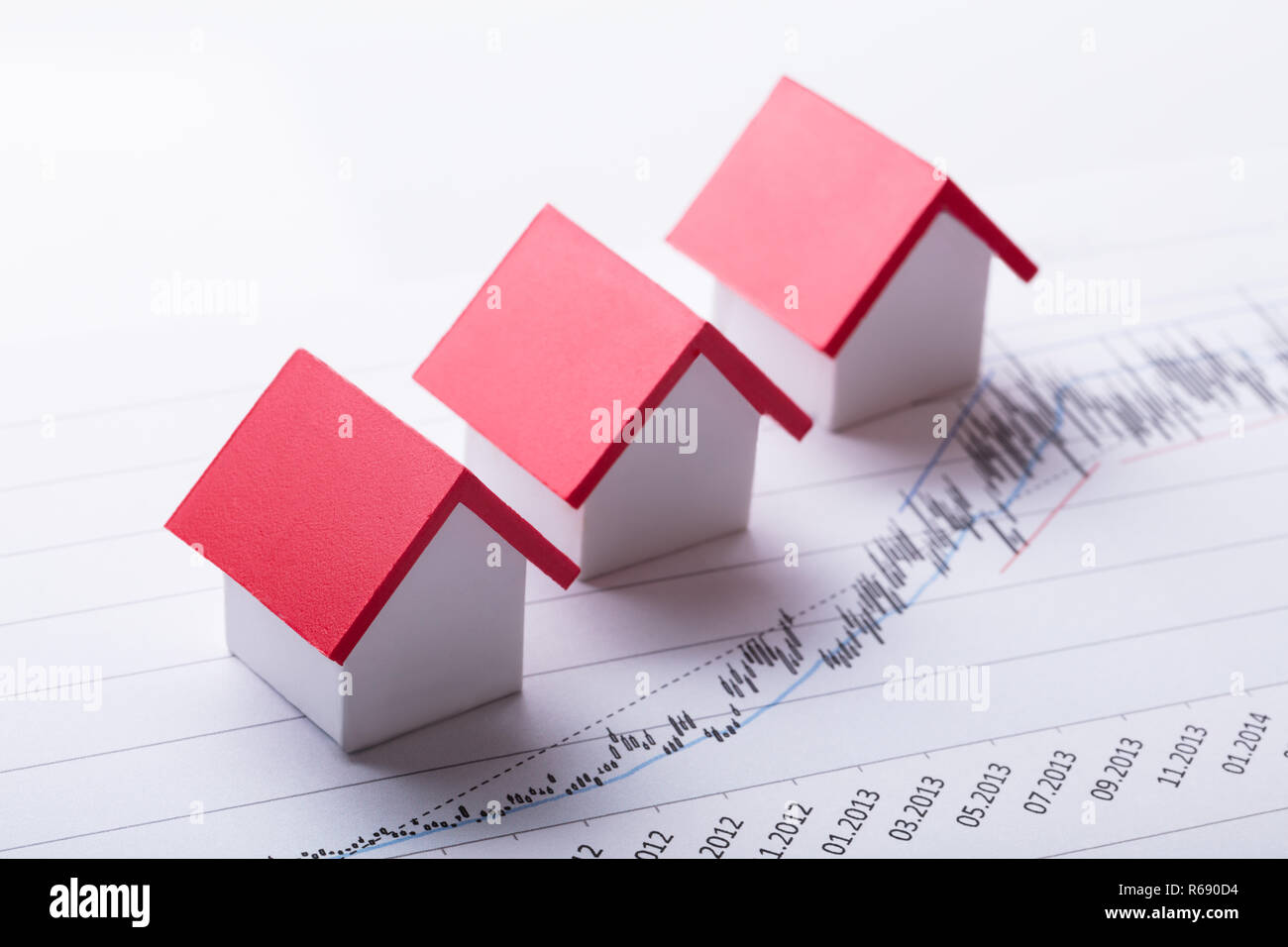 House Models On Financial Chart Stock Photo - Alamy