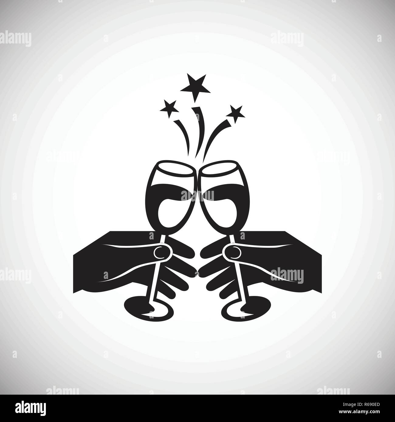 Wedding glasses cheers icon on white background for graphic and web ...