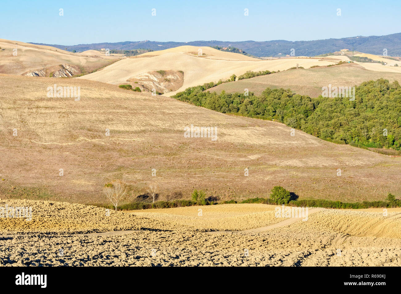 Rolling hills - Crete Senesi Stock Photo - Alamy
