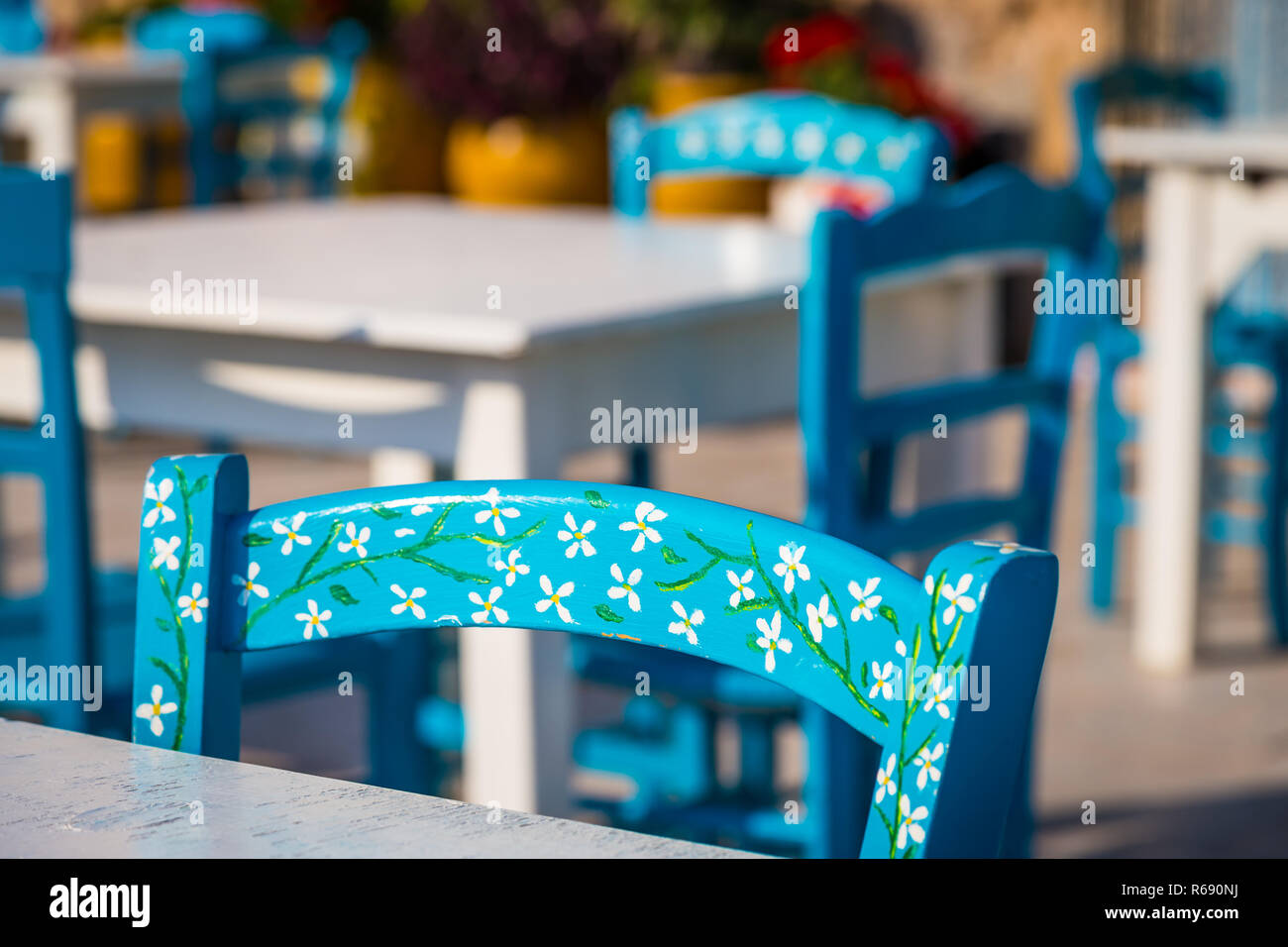 Tables in a traditional Italian Restaurant in Sicily Stock Photo - Alamy