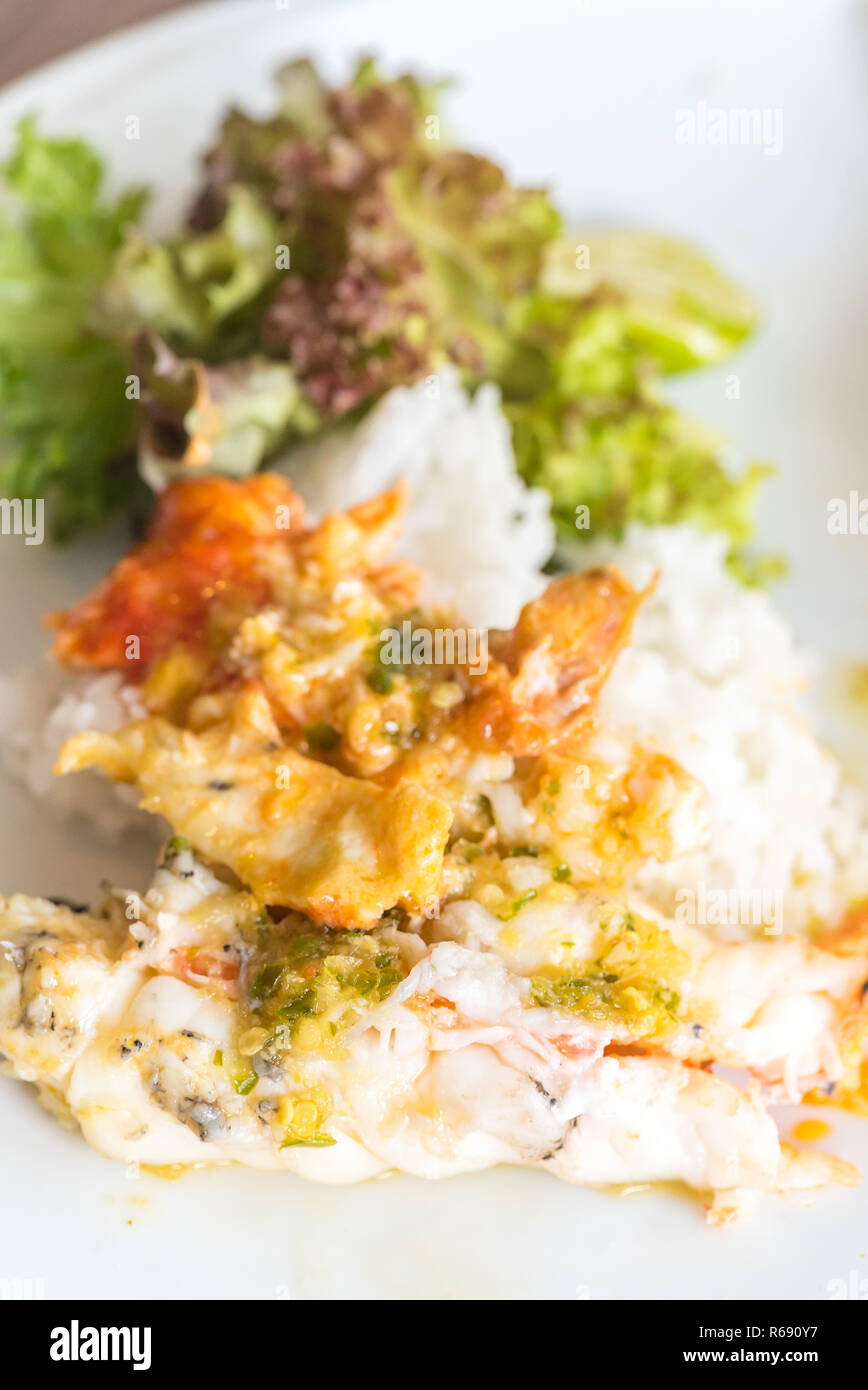 River prawn on rice Stock Photo - Alamy
