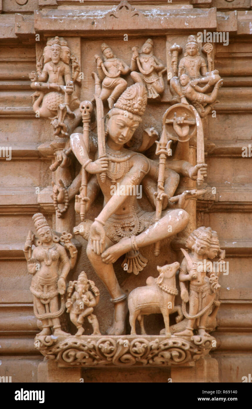 Jain Temple sculpture Vishnu Brahma Ganesh cow, Patna, Bihar, India ...