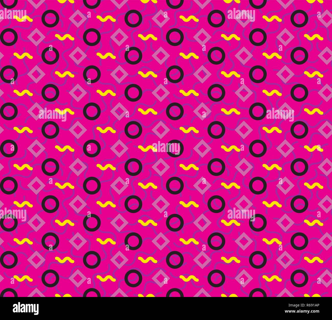 Seamless repeating pattern of circles, rhombuses and zigzags Stock ...