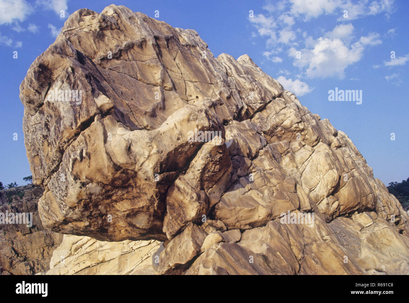 Marble rocks, Jabalpur, Bhedaghat, Madhya Pradesh, India, Asia Stock ...
