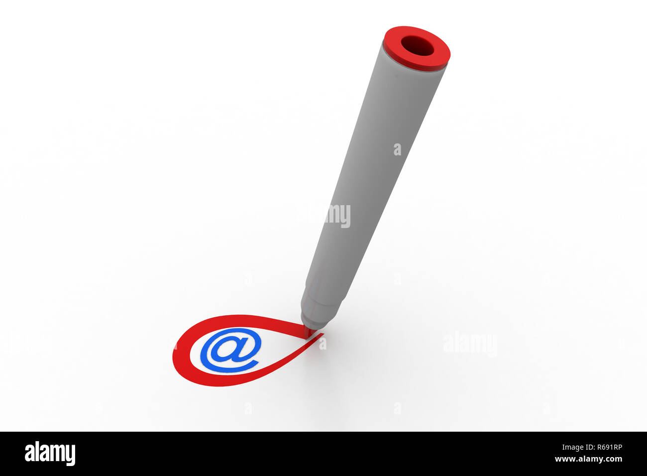 Red marker with internet sign Stock Photo - Alamy