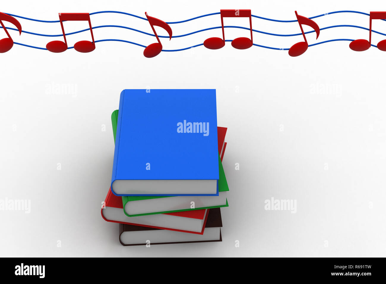 Musical note with book Stock Photo - Alamy