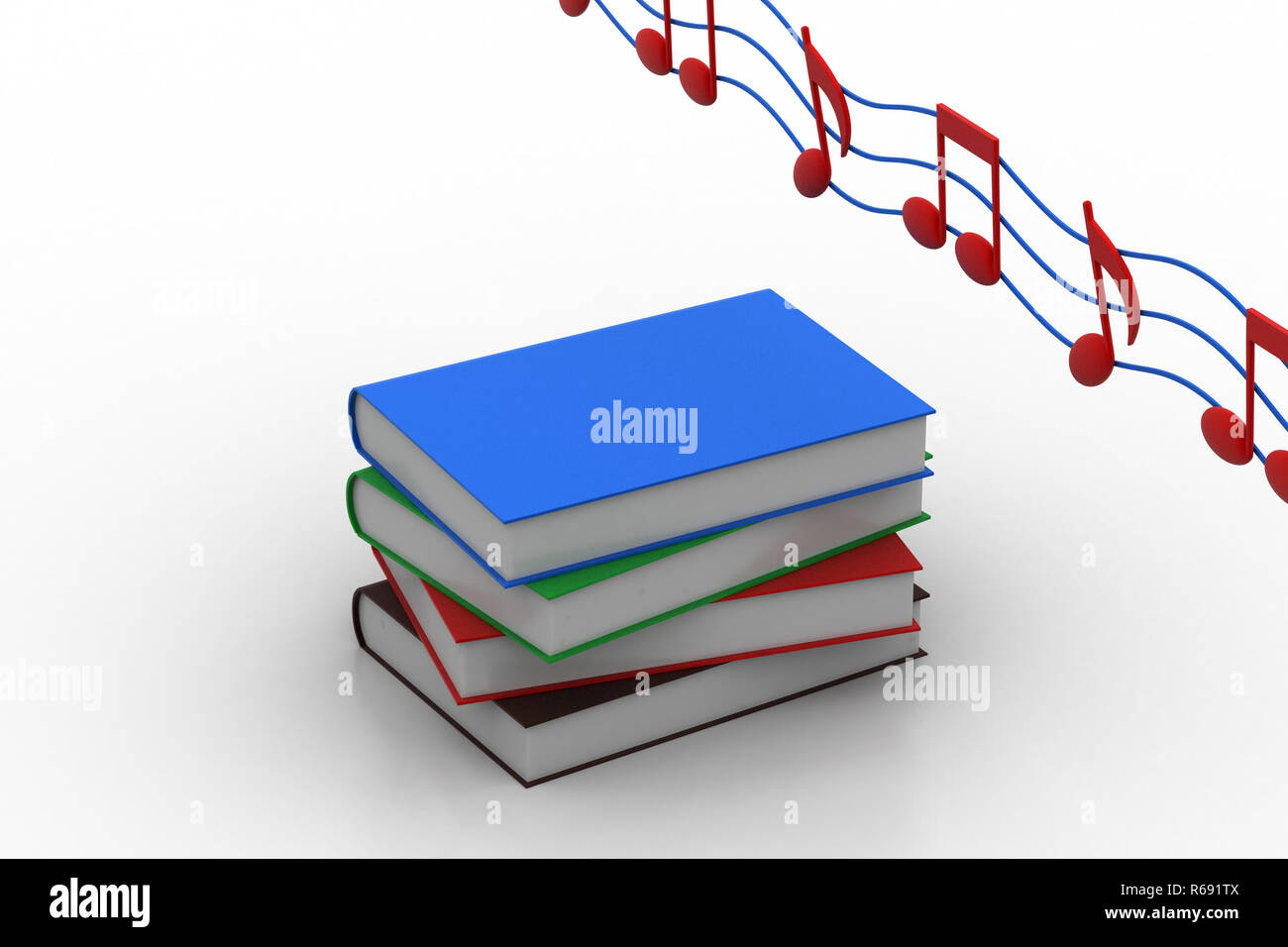 Musical note with book Stock Photo - Alamy