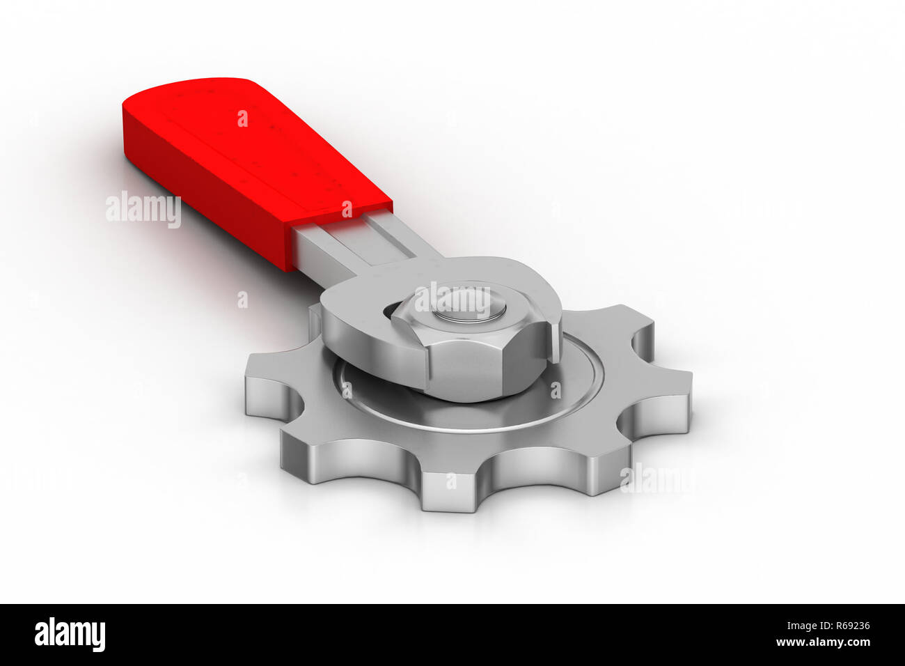 Spanner and gear Stock Photo - Alamy