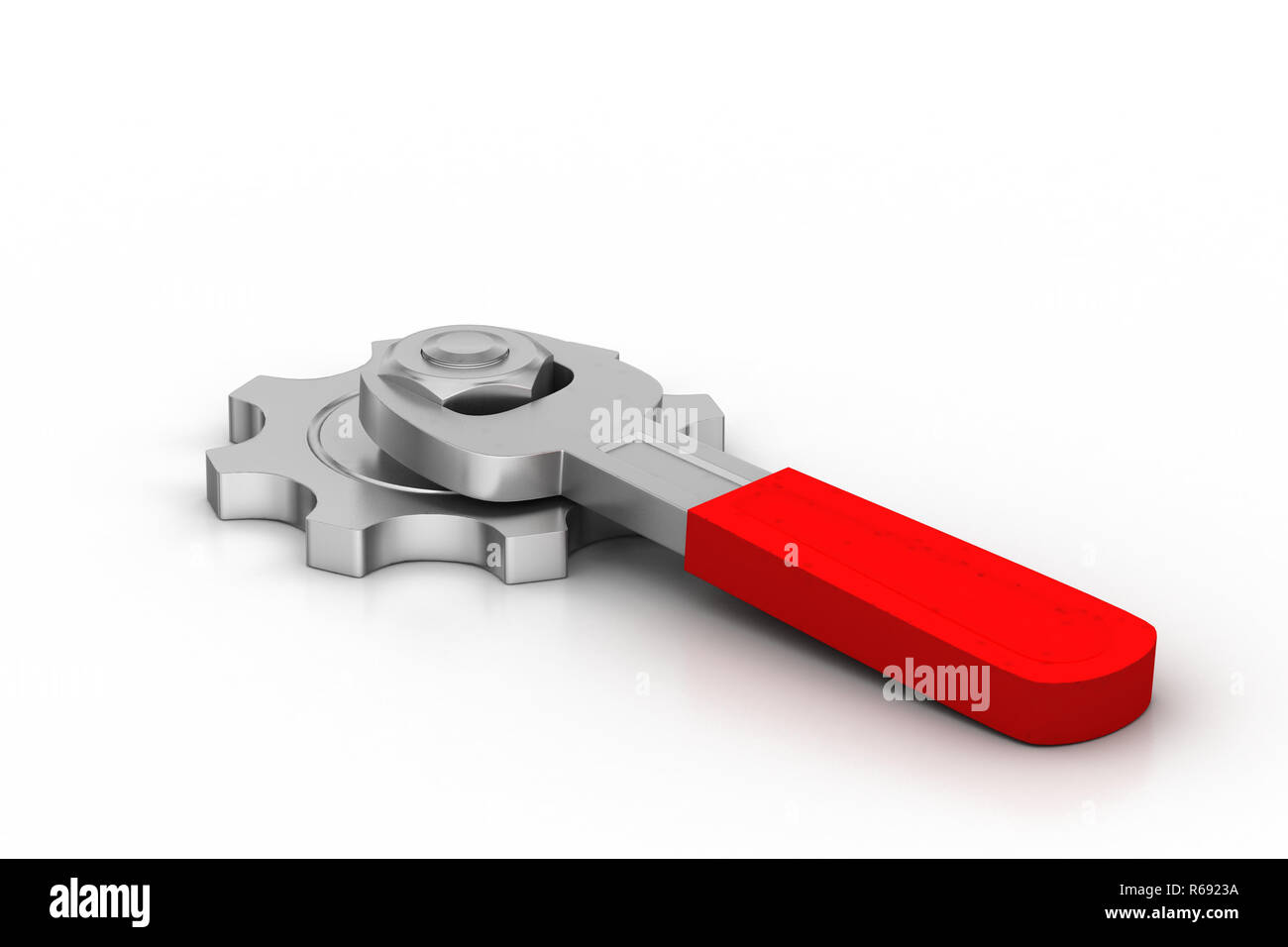 Spanner and gear Stock Photo - Alamy