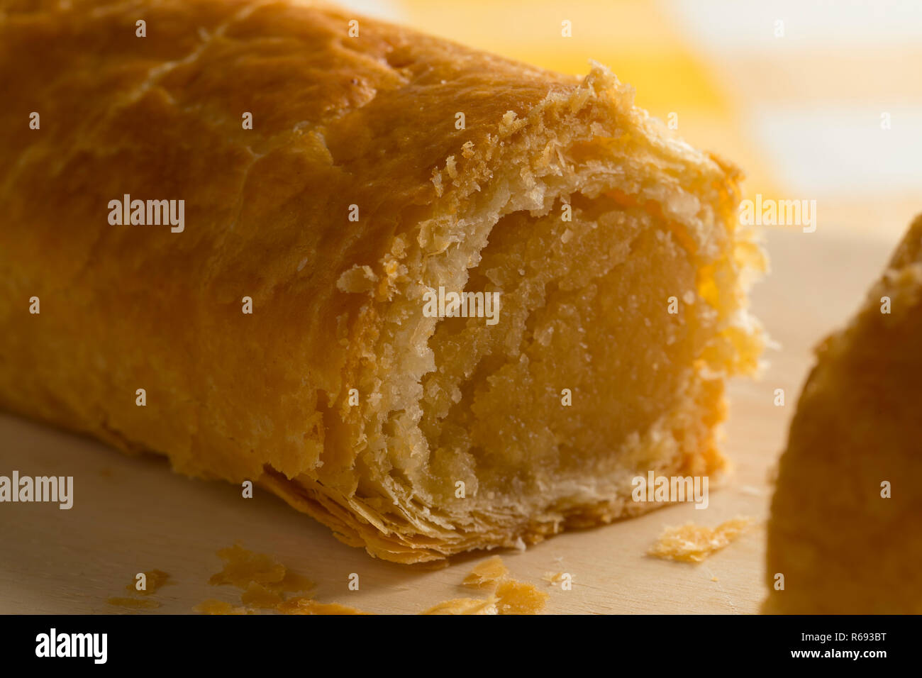 Dutch pastry with almond filling close up special voor Sinterklaas and ...