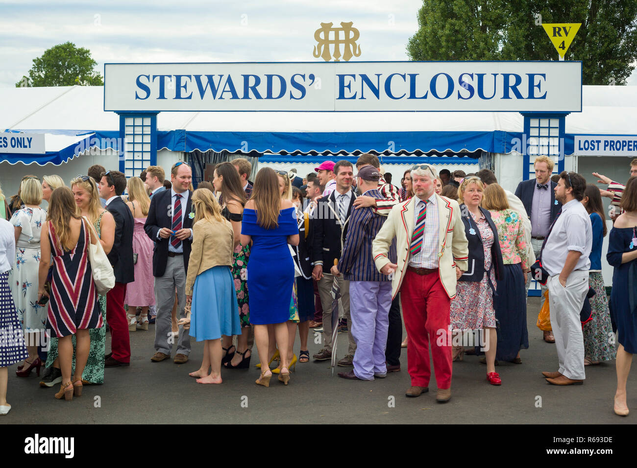 The colourful scene outside the Stewards' Enclosure at Henlley Royal ...