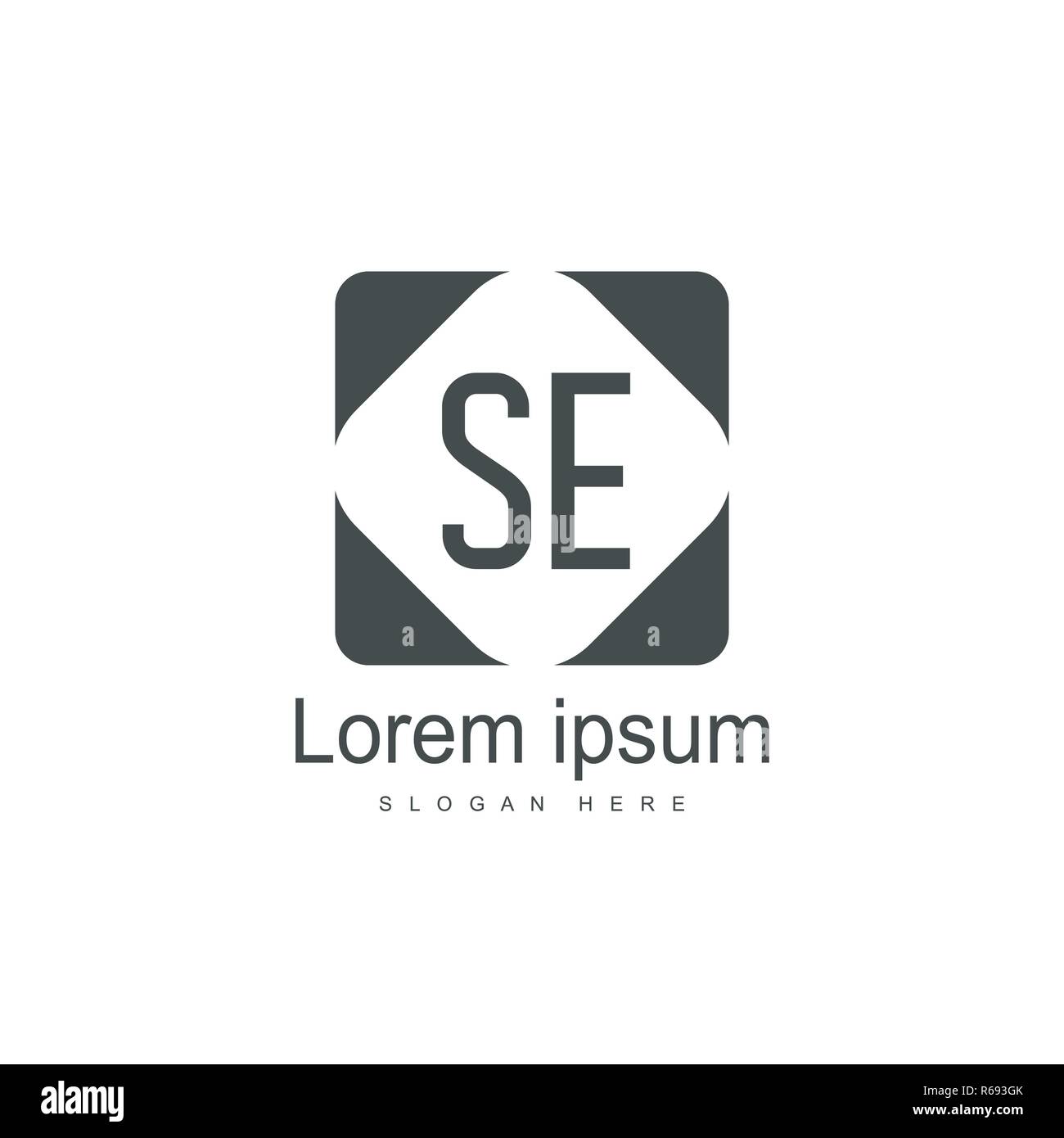 SE Letter logo design. Initial SE Logo template design Stock Vector ...